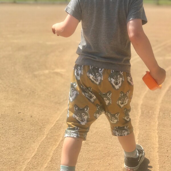 Unisex Baby/toddler Cotton Spandex Harem Shorties, WALTER the Wolf ...