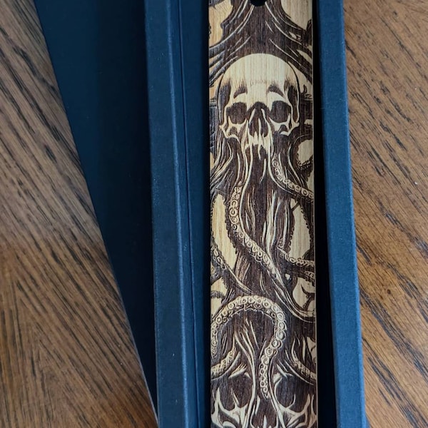 Engraved Wooden Cthulhu Bookmark: Horror Fantasy Gift - 6 Designs - Etsy