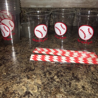 Baseball Party Cups Sports Party Cups Baseball Birthday - Etsy