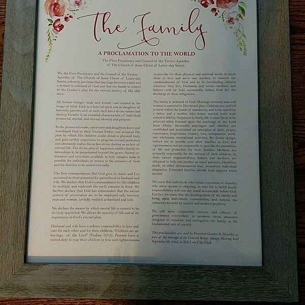 Family Proclamation, LDS Quote. Downloadable File. - Etsy