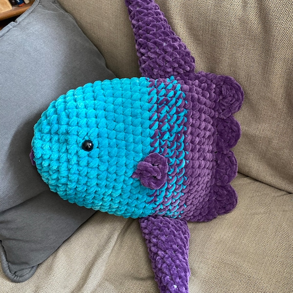 Crochet Fish Pattern, Sunfish, Mola Mola Amigurumi Pattern, Summer Fish ...