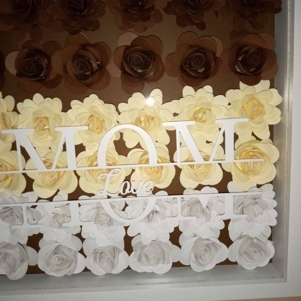 Personalized Letter Shadow Box | Paper Rose Gift Box | Paper Flower ...