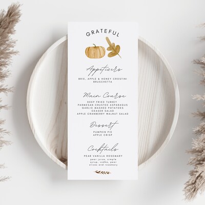 Boho Menu Mockup 4x9, Wedding Menu Mockup, Menu Mockup, Blank Menu Card ...