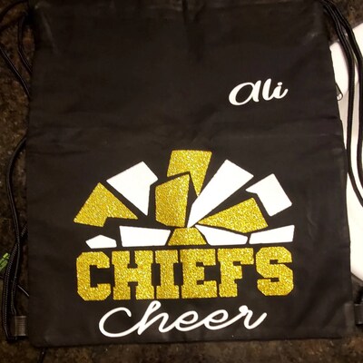 Black Custom Drawstring Bag Personalized in Your Choice of Colors, Team ...