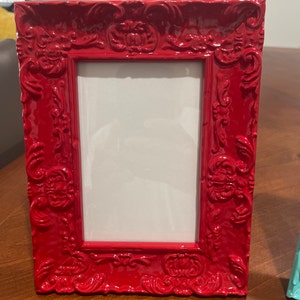 Victorian Glossy Picture Frames Lacquer Ornate Funky Aqua Green Yellow ...