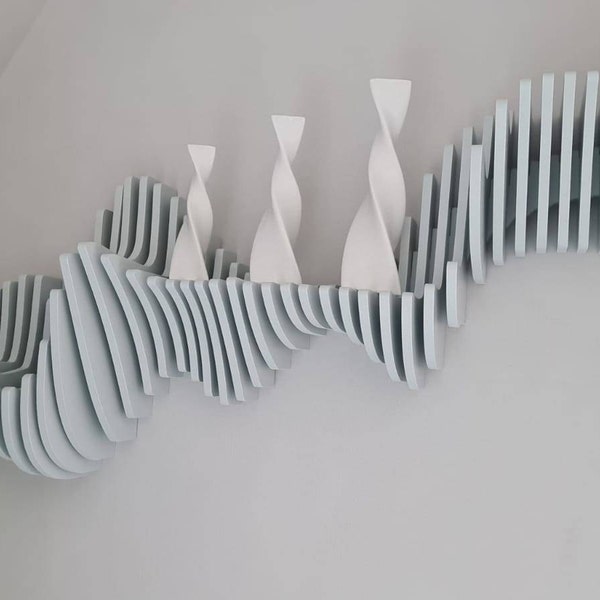 Parametric Wooden Wavy Wall Art - Parametric Wavy Wooden Wall Mounted ...