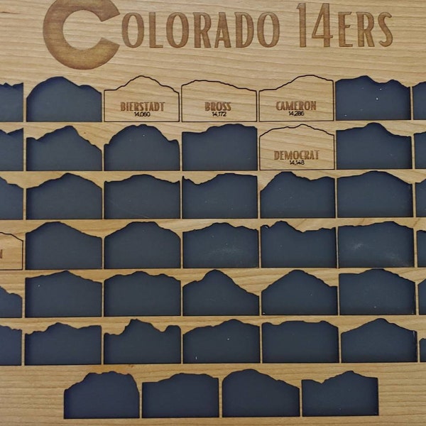 Colorado 14ers Peak Bagging Tracker Sign | 14,000 Ft 58 Mountain Hiking ...