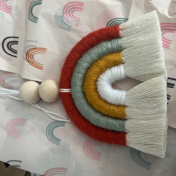 Mini Macrame Rainbow Daisy Rainbow Car Charm Car Accessories Spring Decor Car Diffuser Hippie ...