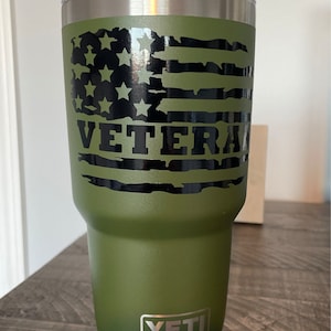 Custom Distressed American Flag Veteran Decal, Military Veteran Soldier ...