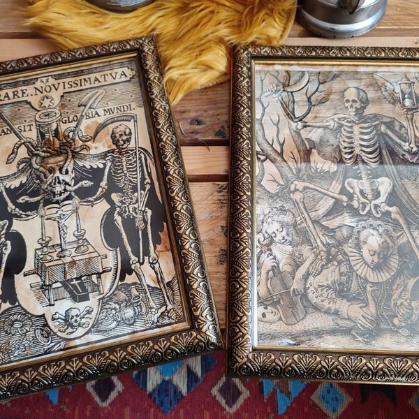 Memento Mori, Skeleton Poster, Medieval Art, Occult Poster, Art Print ...