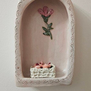 Handmade Unique Paper Clay Hanging Wall Shelf, Clay Wall Decoration ...