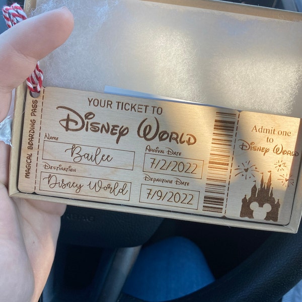 Personalized Disney Ticket Laser Cut Christmas Ornament Custom Surprise ...