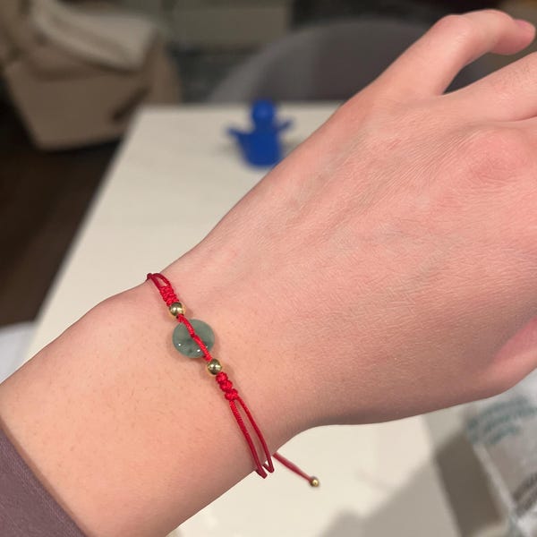 Tiny Green Jade Bracelet for Girl Red String Jade Bracelet Christmas ...