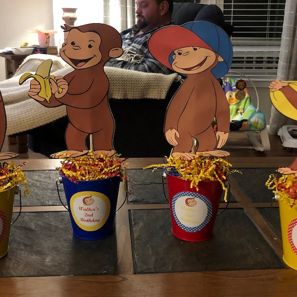 Curious George Centerpieces, Yellow, Red and Blue, Curious George ...