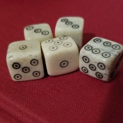 Medieval Bone Dice Set qty 5 Viking Spots D6 Set for Gaming, SCA ...