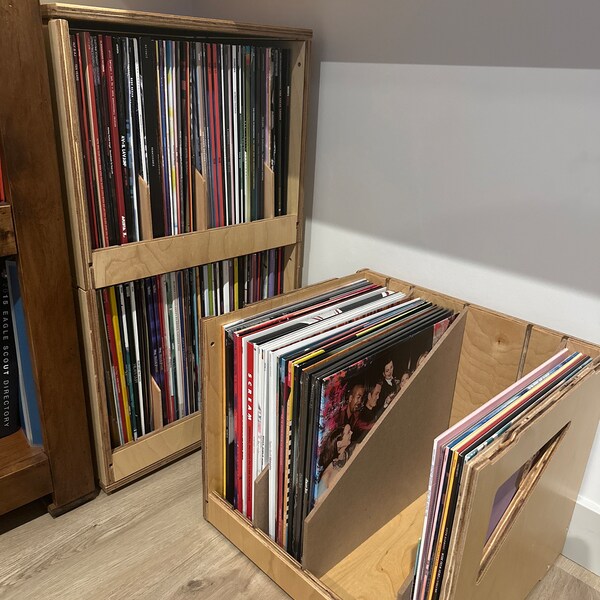 Vinyl LP Record Storage Crate Stackable - Etsy