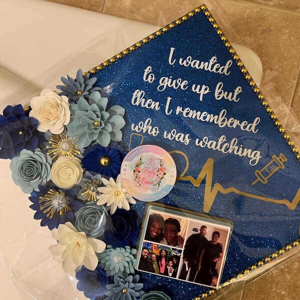 Graduation Cap Toppers/ Flower Graduation Cap/ Glitter Graduation Cap ...