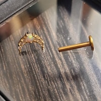 14K 16G Solid Gold Dermal Piercing/internally Threaded Dermal Anchor ...