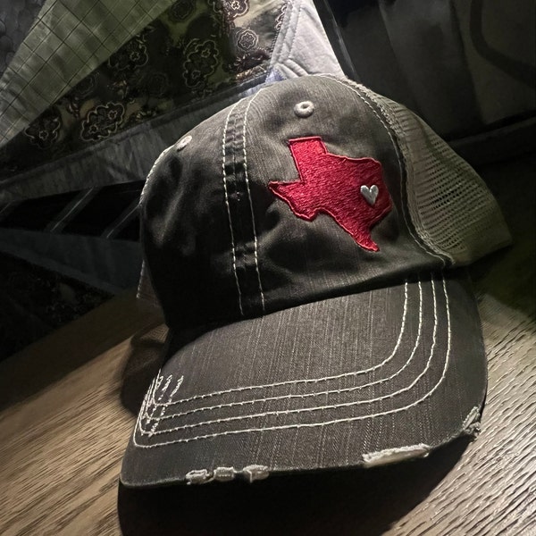 State Hat Distressed Women's Trucker Personalized State Embroidered Cap ...