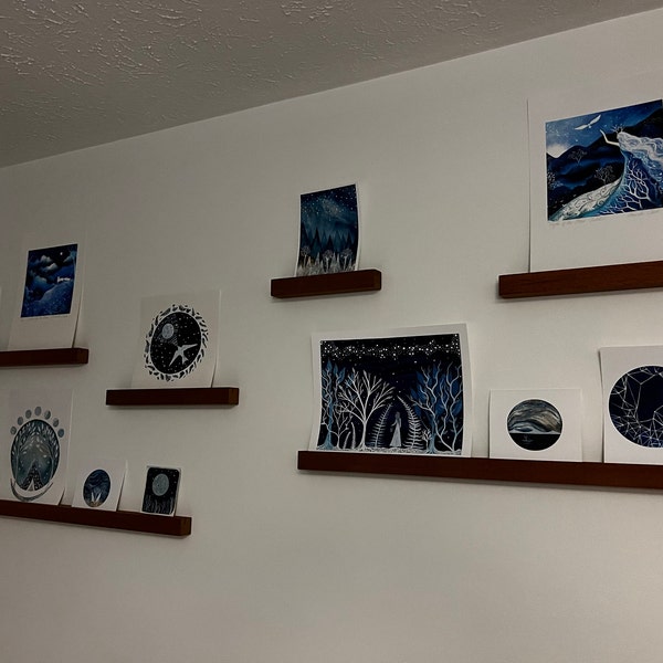 Wooden Picture Rail Shelf | Photo Rail Shelf | Solid Hardwood ...
