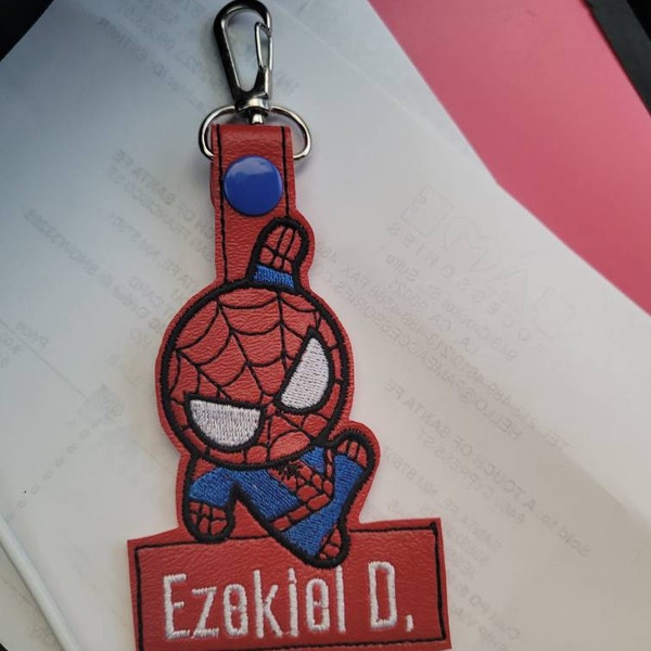 Spider Hero Bag Tag, Party Favor, Personalized School Backpack, Web Boy ...