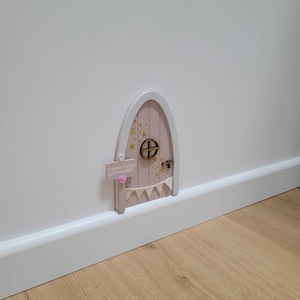 Mouse Hole Miniature Wooden Door With Bunting and - Etsy