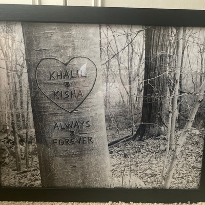 Personalized Carved Tree Art Print, Gift for Couple, Boyfriend Gift ...