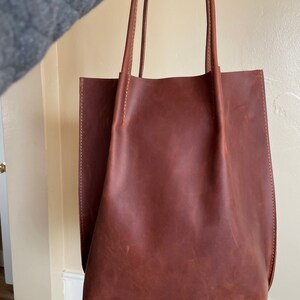 Cognac Leather Tote Tote Leather Bag Leather Tote Bag Small - Etsy