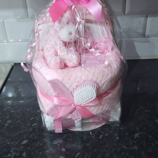 Nappy Cake Pram, Baby Girl Hamper, Pink Baby Shower, New Baby Gift ...