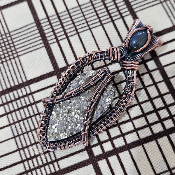 Red Flash Labradorite Gemstone Pendant Copper Wire Wrapped Pendant ...