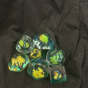 Lotus and Koi Giant D20, Flower and Fish Dice for Dungeons and Dragons ...