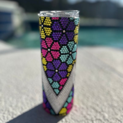 FLOWER POWER Rhinestone Pattern Template SS16 4mm 16oz Plump Straight ...