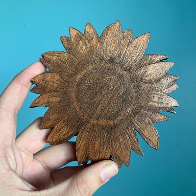 Flowers Laser Cut Wooden Coaster - Etsy