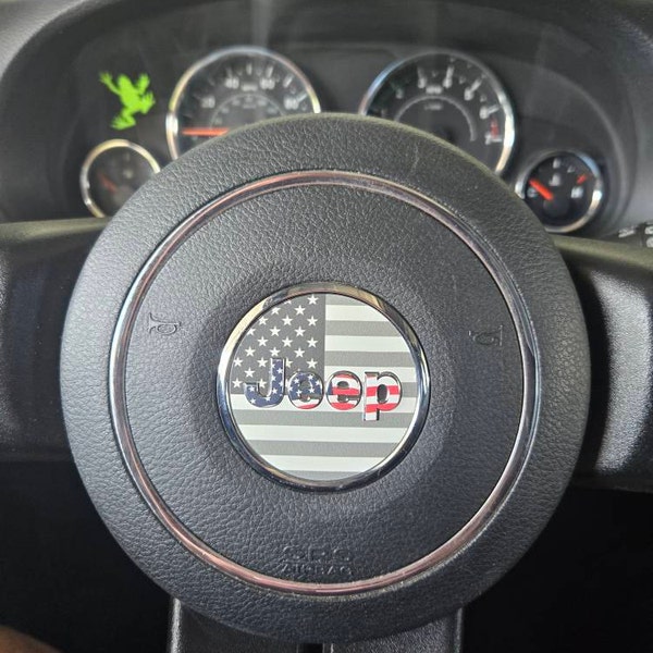 American Flag Jeep Steering Wheel Circle Sticker Decal, Wrangler JK, TJ ...