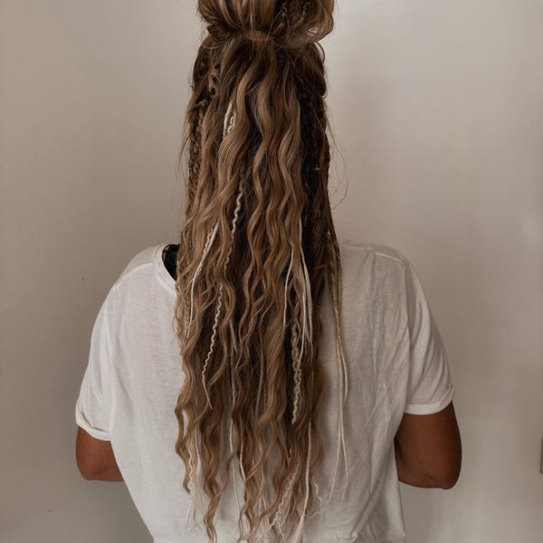 DE/ SE Curly Synthetic Dreads Extensions Wavy Dreads, Curly Dreads ...