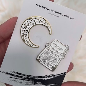 Magnetic Charm for Planners Typewriter Magnet Enamel Pin Minimalist ...