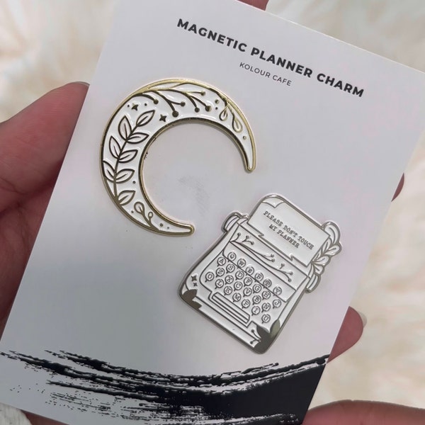 Magnetic Charm for Planners | Typewriter Magnet Enamel Pin | Minimalist ...