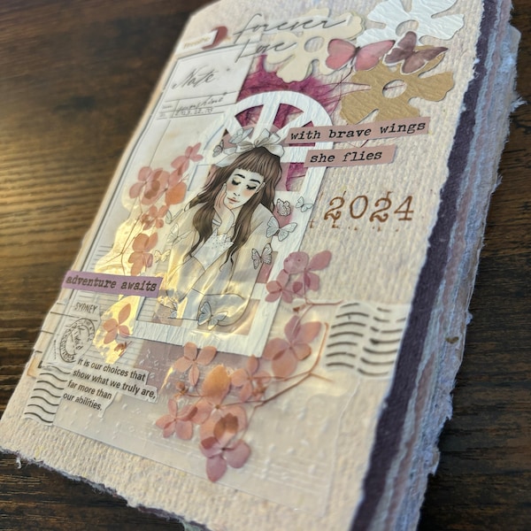 2 Sizes | Handmade Paper Journal | Deckled Edge | Journaling | Junk ...