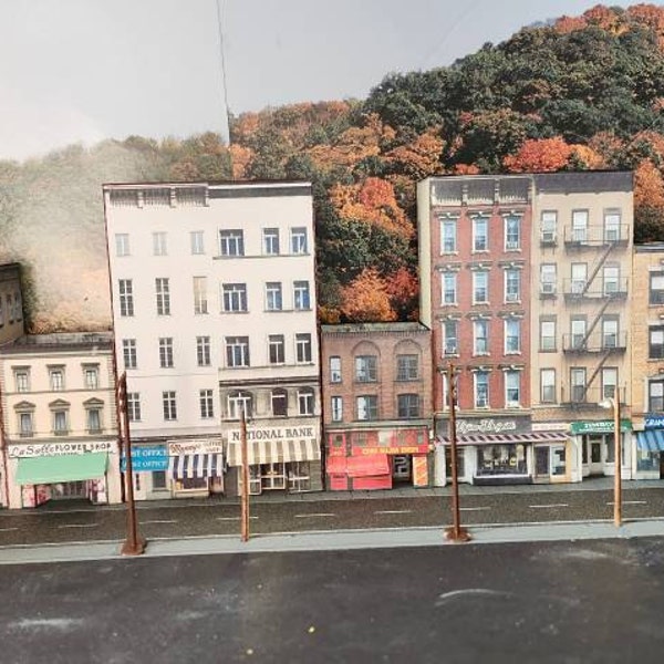 Paper Model Cardstock Buildings Downtown Apartments With Shops ...