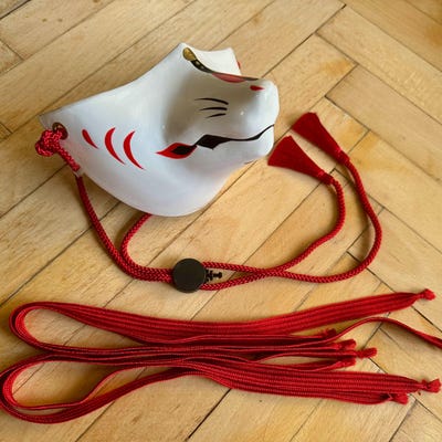 Japanese Noh Face Fox Mask Traditional Festival Mask Kitsune in ...