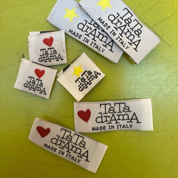 500 Custom Woven Labels Clothing Main Label Side Labels Care Labels for ...