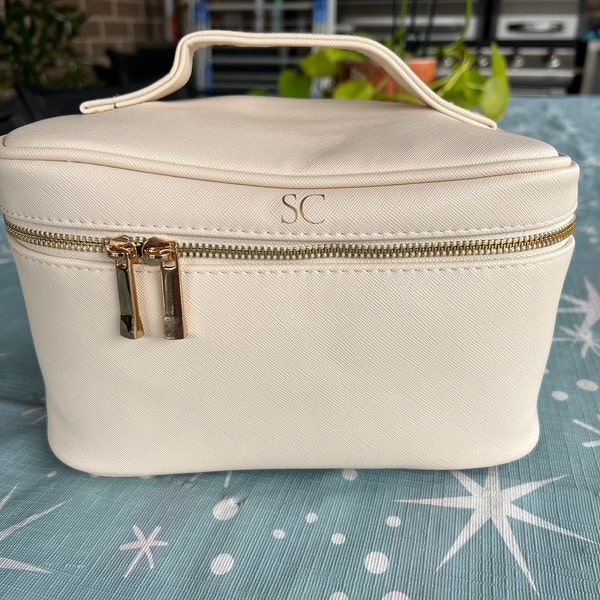 Personalised Vanity Makeup Case, Monogram Initial Cosmetic Bag ...