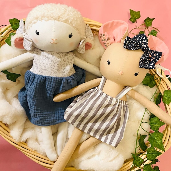 Lamb Sewing Pattern PDF - Make a Cloth Lamb Doll / Stuffed Animal Toy ...