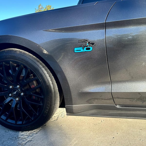 Car Fender Emblems/badges Black ANGRY COYOTE W/ Red Eyes and Number ...
