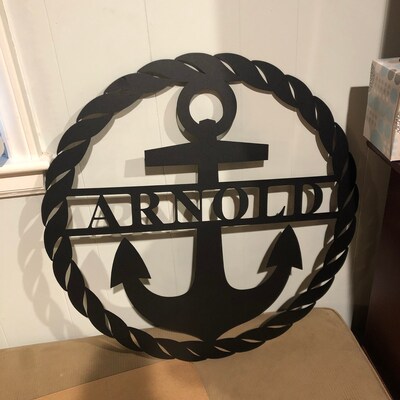 Personalized Metal Anchor Sign, Beach House Sign Personalized, Anchor ...