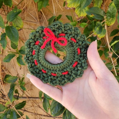 Christmas Wreath Crochet Coaster Pattern - Etsy