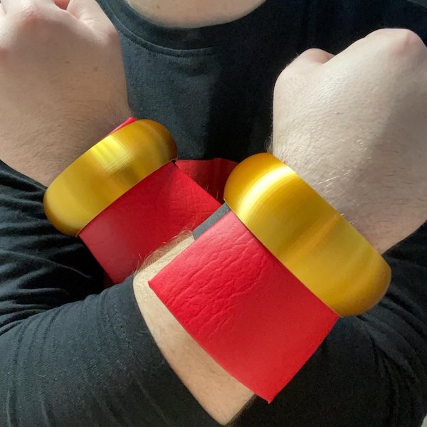 3D Printed & Foam Crafted "shadow the Hedgehog" Inhibitor Rings W/cuffs ...