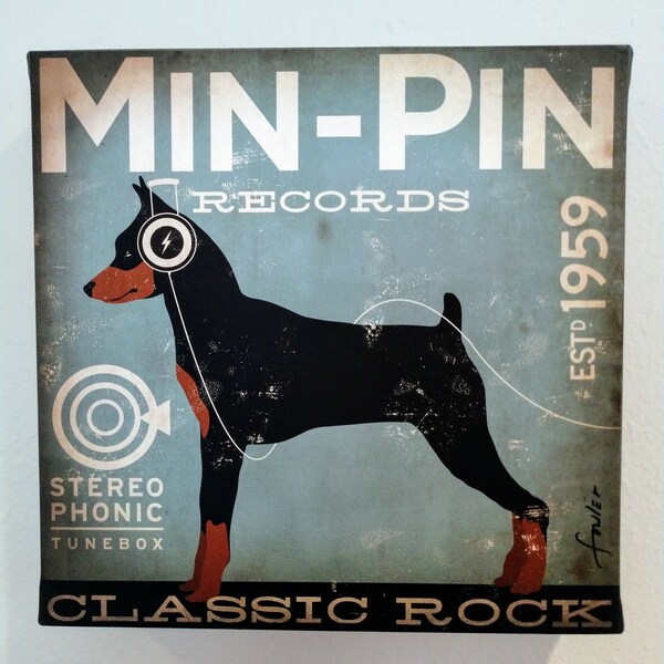 Min Pin Records Miniature Pinscher Album Style Graphic Artwork on ...