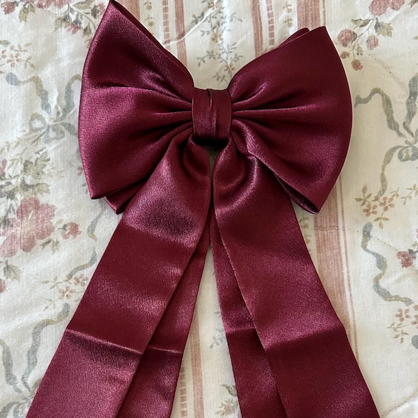 Ivory Satin Sturdy Bow White Double Bow With Tail Slim Double Bow for ...