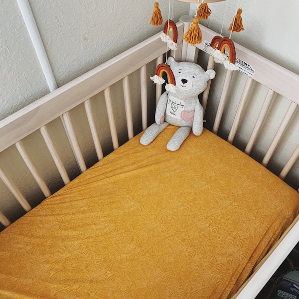 Farmhouse Chicken Crib Sheet: Soft Blue & Yellow Fitted Bedding - Etsy